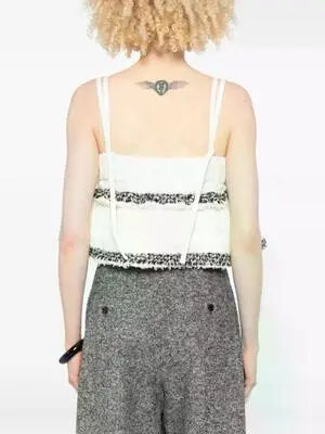 Sacai Tiered Frayed-edge Top