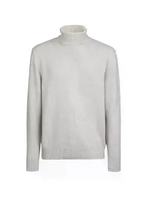 Sease Roll-neck Ribbed Cashmere Sweater - Grey