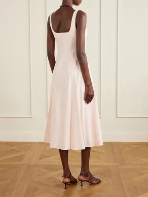 Theory Linen-blend Midi Dress - Pink