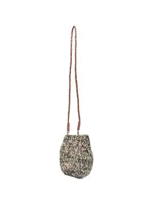 IBELIV Woven Raffia Mini Bag - Black