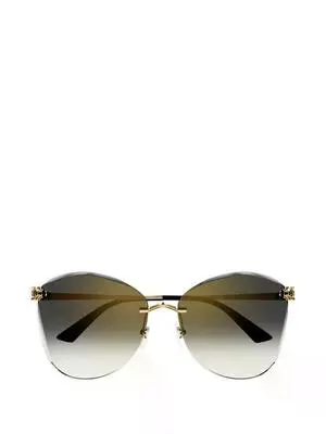 Cartier Logo-detail Sunglasses - Gold