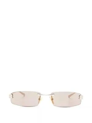 Balenciaga Logo-detail Sunglasses - Gold