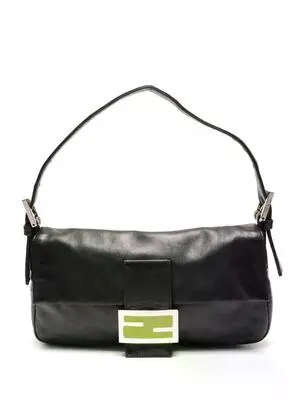 Fendi 2000s Baguette Leather Shoulder Bag - Black