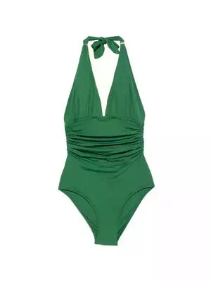 LENNY NIEMEYER Draped-detail One-piece Swimsuit - Green