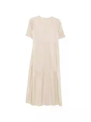 PRIVATE 0204 Tiered Tie Midi Dress - Neutrals