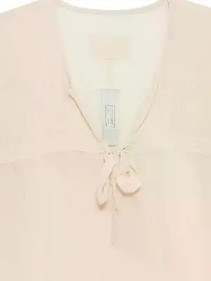 PRIVATE 0204 Tie-neck Blouse - Neutrals
