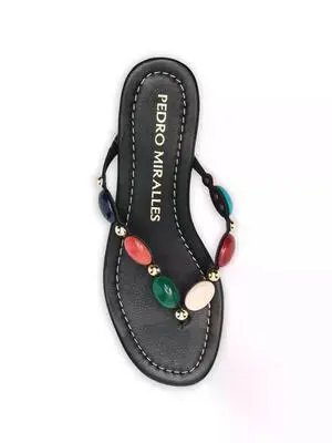 PEDRO MIRALLES Bead-embellished Thong Sandals