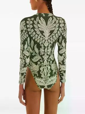 Farm Rio Long-sleeve Printed Bodysuit