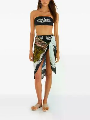Farm Rio Floral-print Sarong - Black