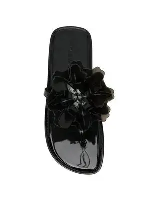 Farm Rio Flower Flat Sandals - Black