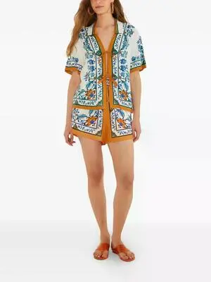 Farm Rio Floral-tile Shorts