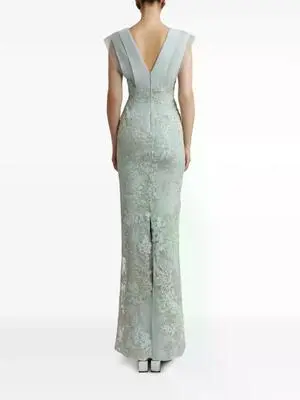 GEMY MAALOUF Embellished V-neck Maxi Dress