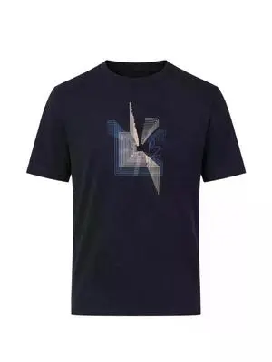 Pal Zileri Geometric-graphic T-shirt - Blue