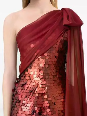 GEMY MAALOUF Sequin Embellished Cape-sleeve Maxi Dress