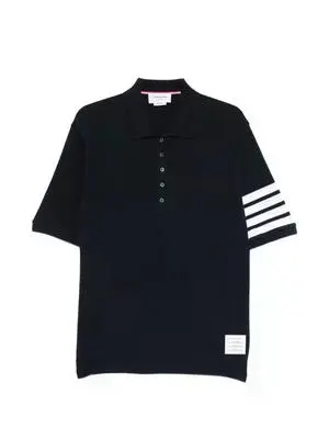 Thom Browne Stripe-detail Polo Shirt - Blue