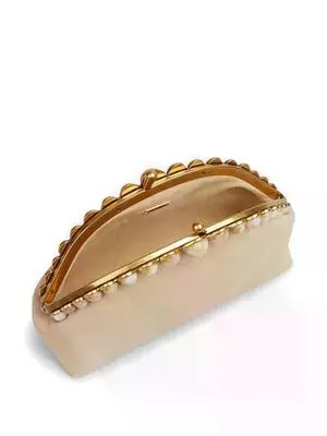 Cult Gaia Una Suede Clutch - Neutrals