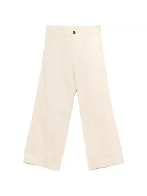 White Sand Cuffed Pants For Women