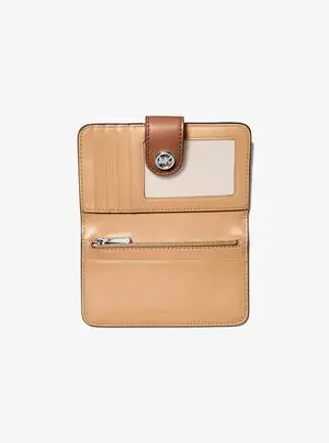 Michael Kors Mk Pop Charm Medium Pebbled Leather Wallet In By