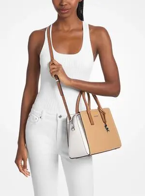 Michael Kors Laila Medium Leather Satchel - Brown