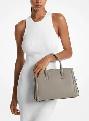 Michael Kors Laila Medium Leather Satchel - Brown