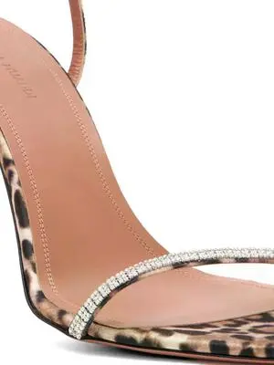 Amina Muaddi 105mm Diamante Heeled Sandals - Neutrals