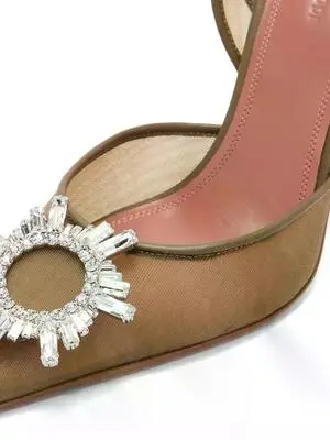 Amina Muaddi 70mm Begum Hells - Green