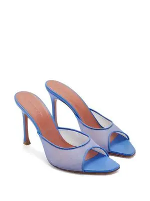Amina Muaddi 95mm Alexa Heeled Mules - White