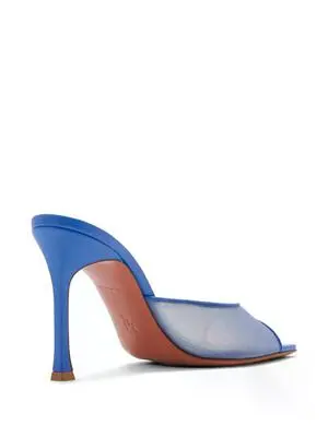 Amina Muaddi 95mm Alexa Heeled Mules - White