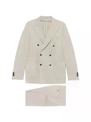 LUIGI BIANCHI MANTOVA Double-breasted Suit - Neutrals
