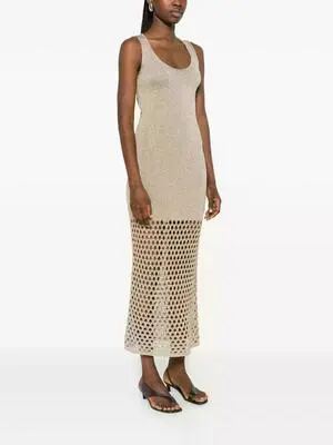SIMONA CORSELLINI Metallic Open-knit Dress