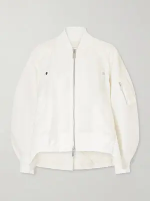 Sacai Padded Twill Bomber Jacket - Neutrals