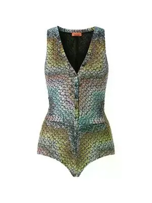Missoni V-neck One-piece Swimsuit - Blue