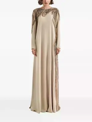 GEMY MAALOUF Asymmetrical Beading Maxi Dress