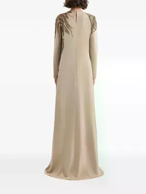 GEMY MAALOUF Asymmetrical Beading Maxi Dress