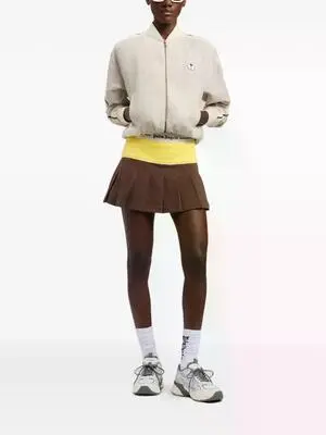 Palm Angels Logo Pleated Mini Skirt - Brown
