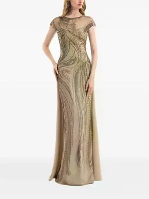 GEMY MAALOUF Beaded Embroidered Maxi Dress