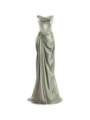 GEMY MAALOUF Strapless Metallic-effect Maxi Dress
