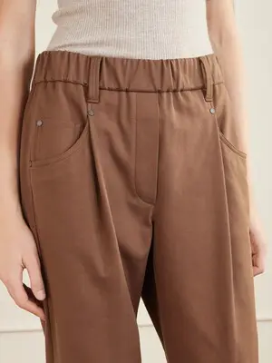 Brunello Cucinelli Cotton-blend Twill Straight-leg Trousers - Brown