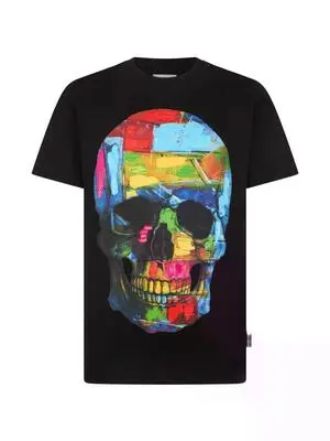Philipp Plein Round Neck T-shirtvpainted Skull