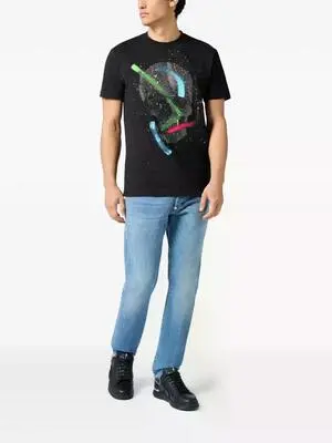Philipp Plein Skull Paint-splash T-shirt