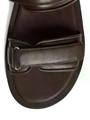 12 STOREEZ Slingback Leather Sandals - Black
