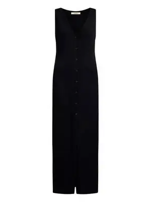 12 STOREEZ Buttoned Maxi Dress - Black
