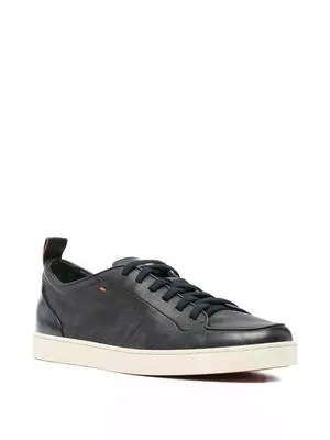 Santoni Panelled Lace-up Sneakers - Blue