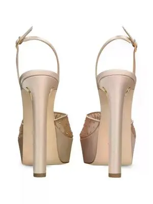 Jennifer Chamandi Antonio Crystal-embellished Platform Sandals - Neutrals