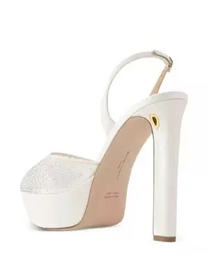 Jennifer Chamandi Antonio Crystal-embellished Sandals - White