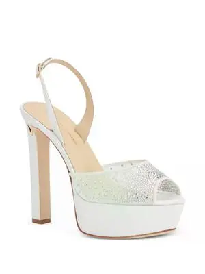Jennifer Chamandi Antonio Crystal-embellished Sandals - White