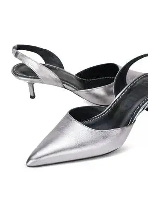 Staud Sebastian Slingback Pumps - Silver