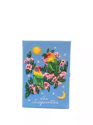 OLYMPIA LE-TAN Les Inséparables Parables Embroidered Clutch - Blue