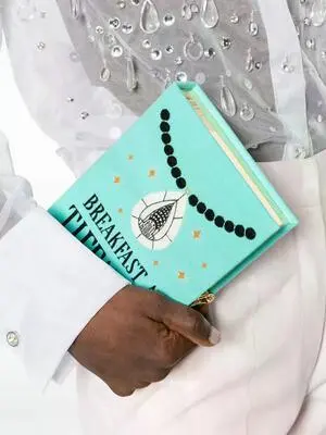 OLYMPIA LE-TAN Breakfast At Tiffany's Embroidered Clutch - Blue