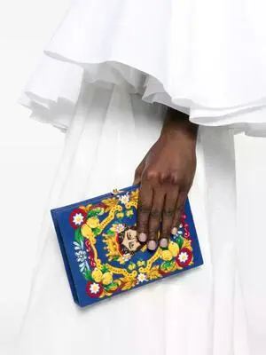 OLYMPIA LE-TAN Sicilian Legends Clutch Bag - Blue